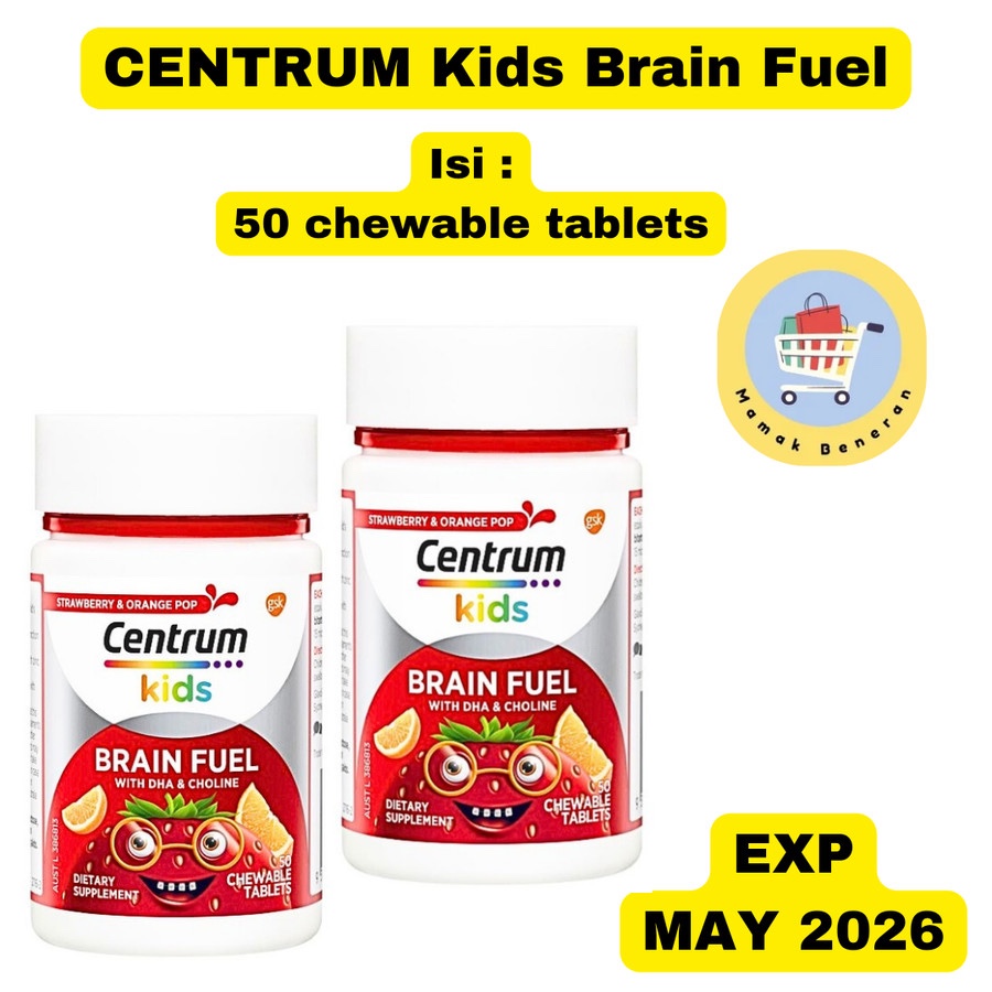 Jual Centrum Kids Brain Fuel vitamin suplemen anak isi 50 chewable tabs ...
