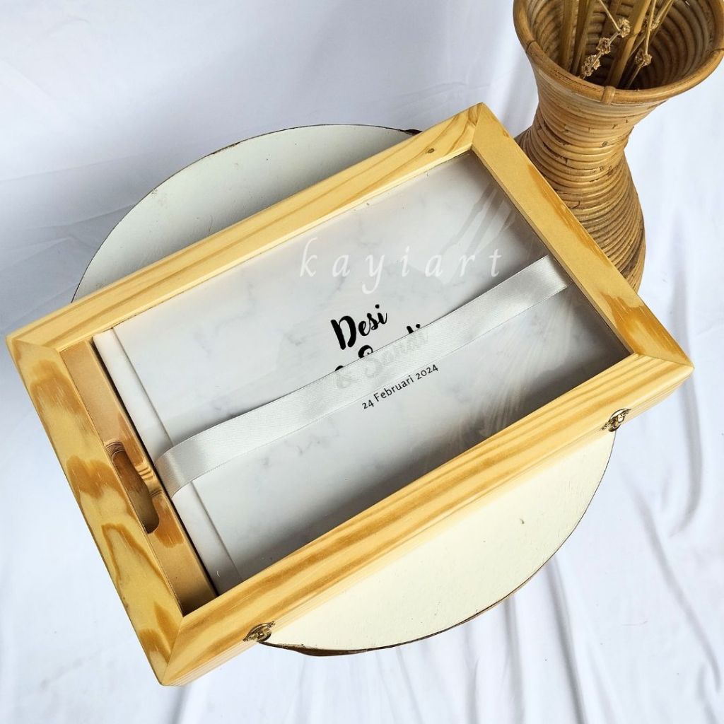 Jual Box Album Foto Kayu Wedding ukuran 38x25x5cm Kombinasi Akrilik ...