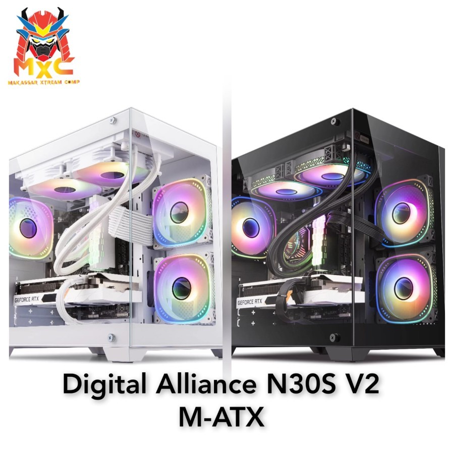 Jual Casing PC Digital Alliance N30S v2 M-ATX ITX N30 S Case Komputer Gaming Kaca Tempered Glass ...