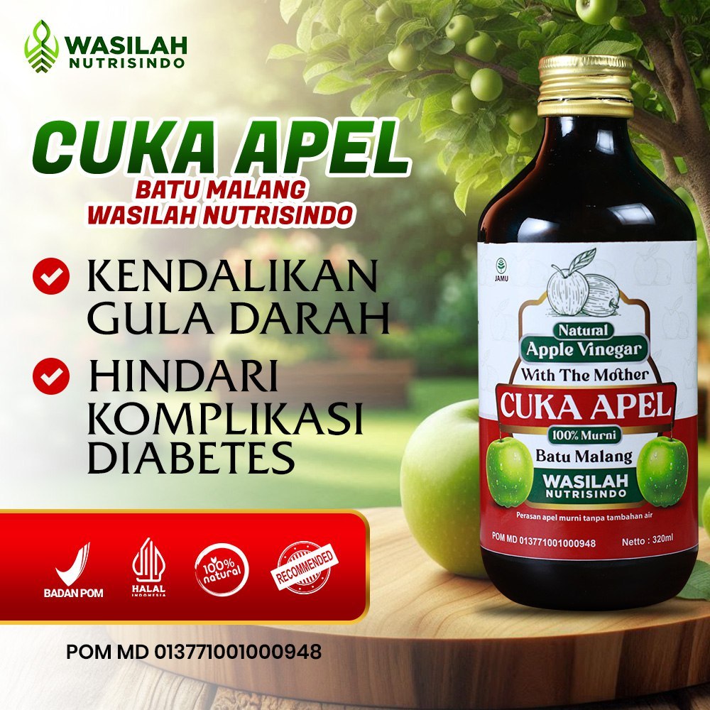Jual Cuka Apel Batu Malang Vinegar With The Mother Wasilah Nutrisindo Original | Shopee Indonesia