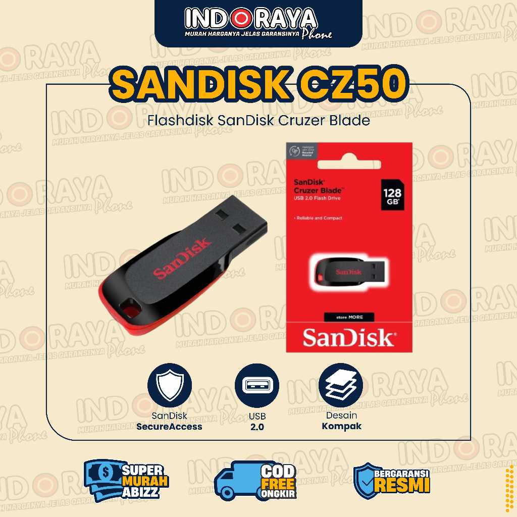 Jual Flashdisk SanDisk CZ50 Cruzer Blade 128GB 64GB 32GB 16GB 8GB USB 2 ...