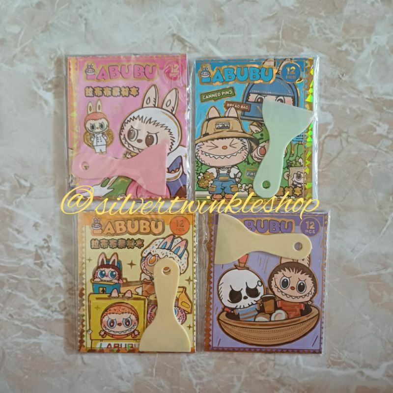 Jual Mainan edukasi anak buku sticker karakter labubu stiker book note ...