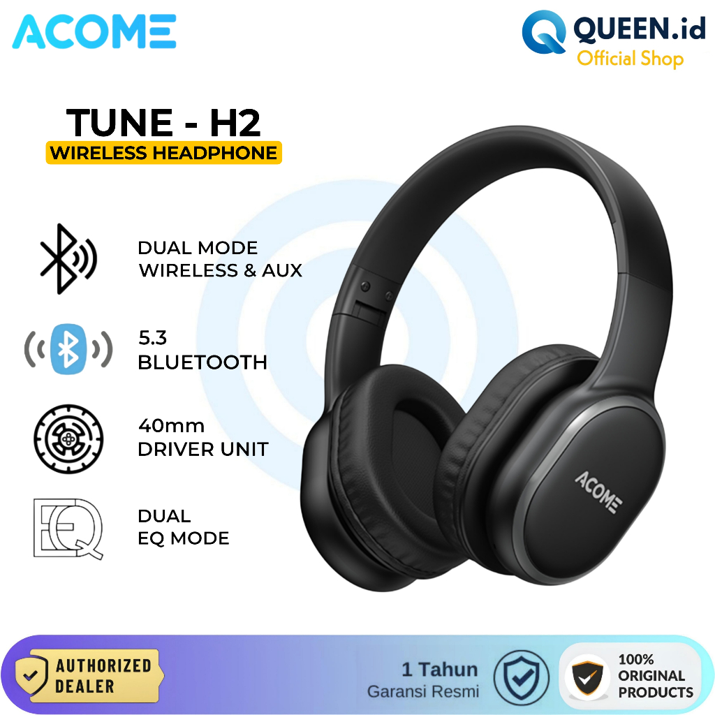 Jual ACOME TUNE H2 Wireless Wired Bluetooth 5.3 Headset Headphone Aux ...