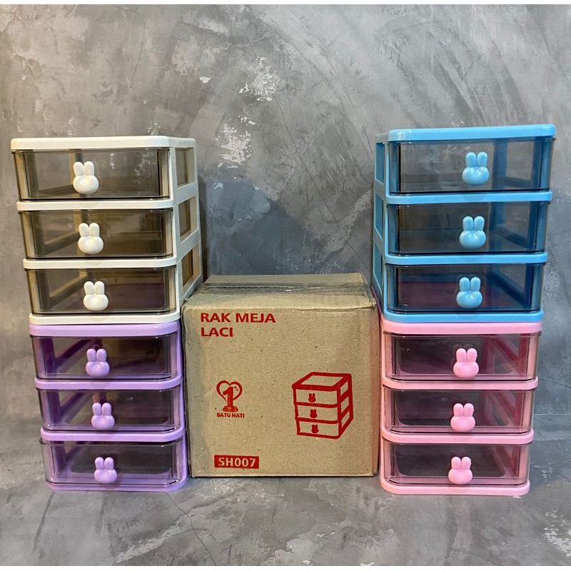 Jual Etalase mini | Rak mini | Rak meja laci 3 susun kelinci 1pcs ...