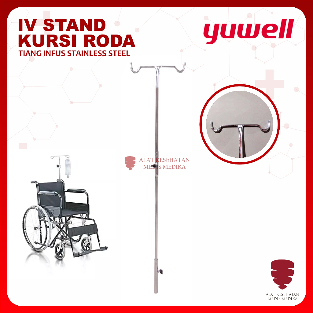 Jual Tiang Infus Kursi Roda IV Stand Stainless Steel Infusion Wheel ...