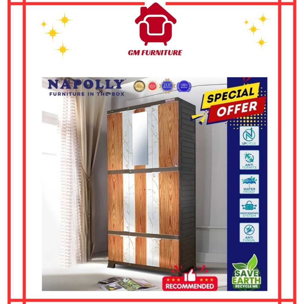 Jual Napolly Lemari Gantungan + Cermin + Drawer + 3 Tower - TEAK WOOD ...