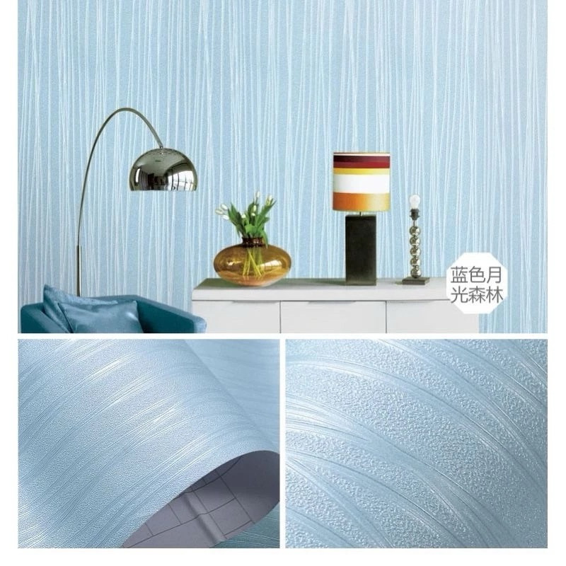 Jual wallpaper dinding polos texture wave biru ukuran 8m s/d 9m x 45cm ...