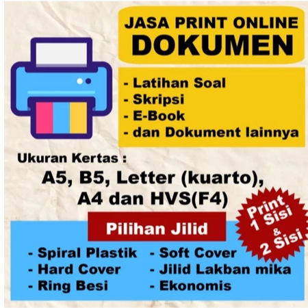 Jual PRINT BW/ CETAK BUKU Cepat A4, A5, B5, F4, A3 ,SKRIPSI, TESIS ...