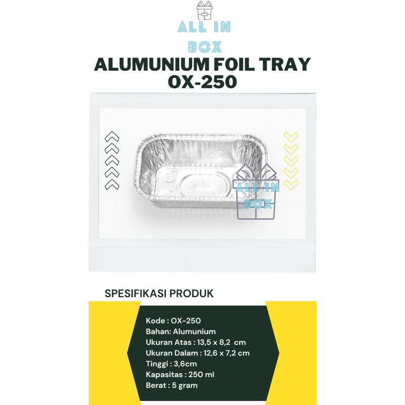 Jual ALUMINIUM FOIL TRAY OX-250 Tutup / Wadah alumunium Bestfresh OX-250 / Alutray Best Fresh ...
