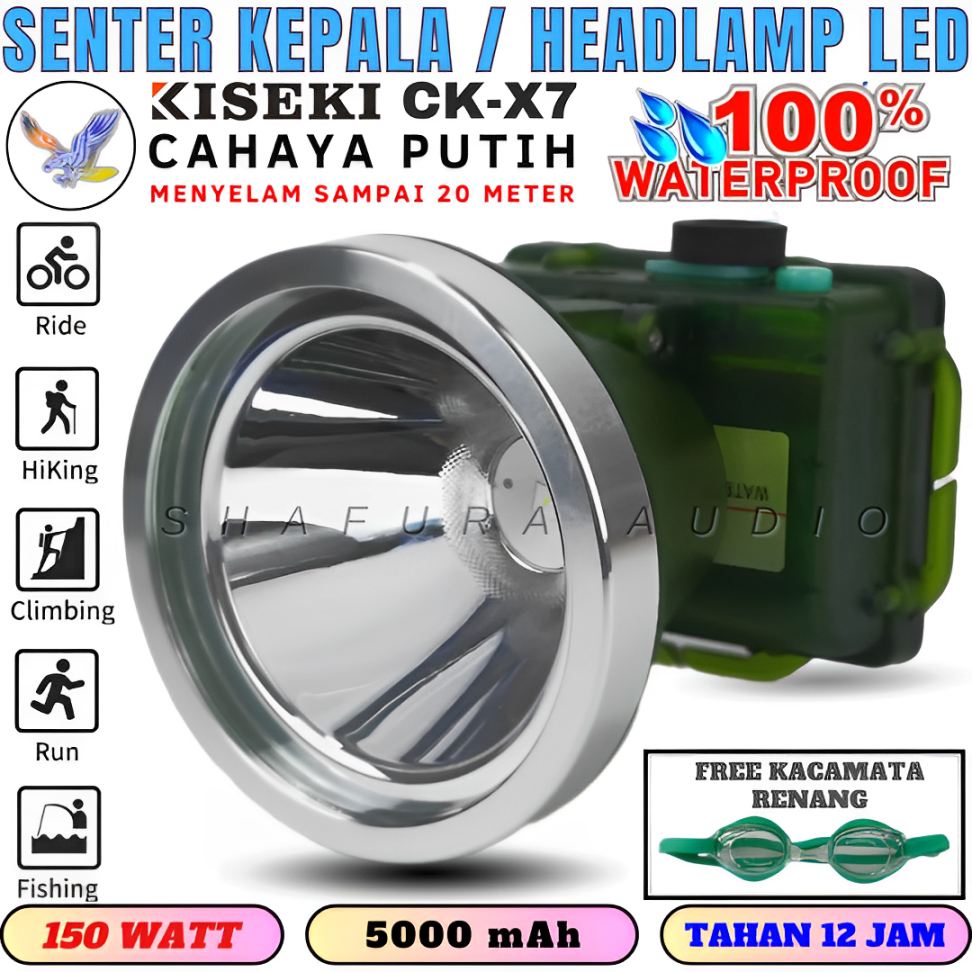Jual Kiseki Senter Kelapa Cas Led 150w Cahaya Putih Ck-X7 | Kiseki Ck-X7 Baterai 5000mah Tahan ...