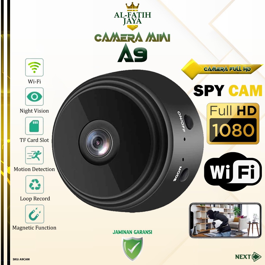 Jual Camera A9 Mini Spycam WiFi HD 1080P Smart Kamera CCTV Kecil ...