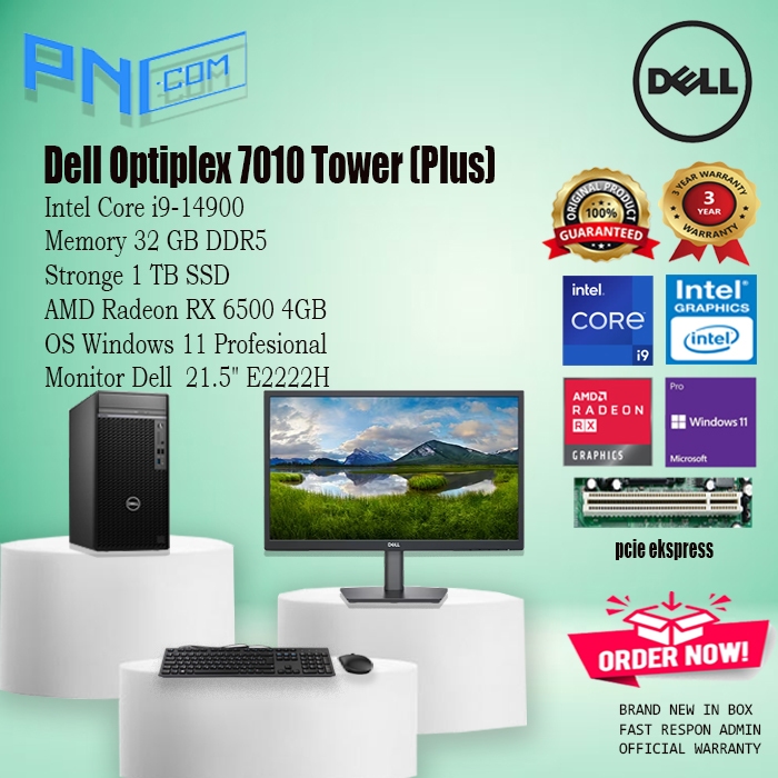 Jual Dell Optiplex 7010 MT Tower Plus i9-14900 32GB 1TB SSD VGA RX6500 ...