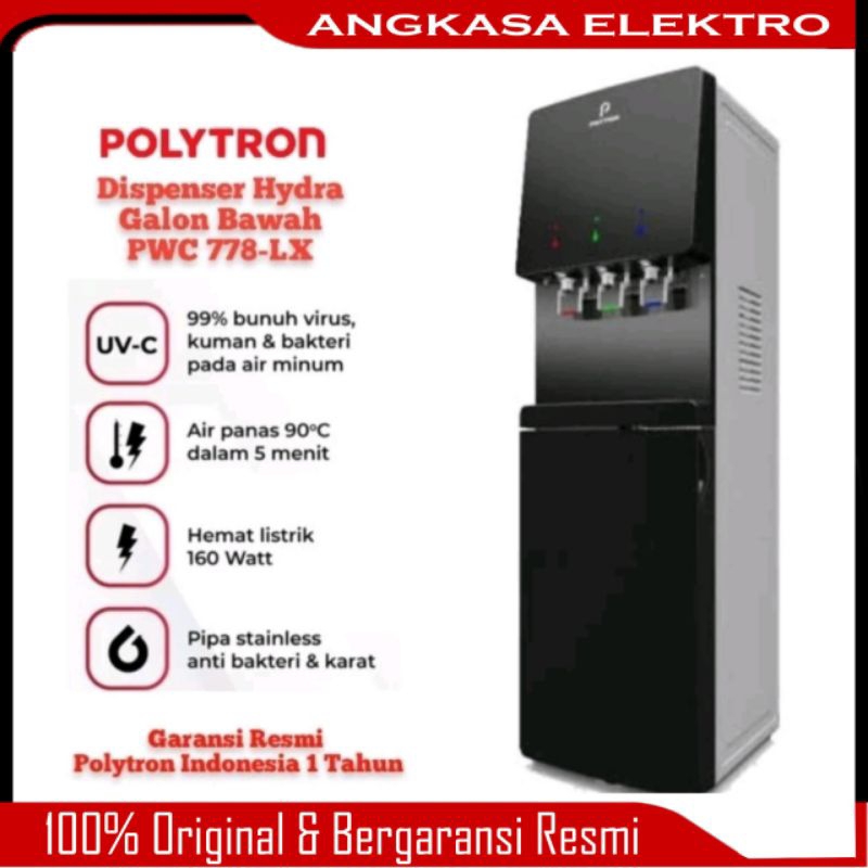Jual DISPENSER POLYTRON Hydra Galon Bawah PWC 778LX Garansi Resmi 1 Tahun | Shopee Indonesia