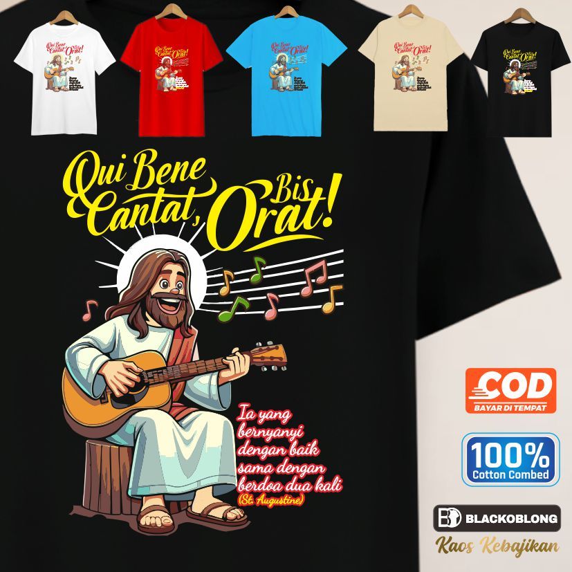 Jual Kaos Rohani Lucu Yesus Bernyanyi Unik Kreatif Cotton Combed 30S ...