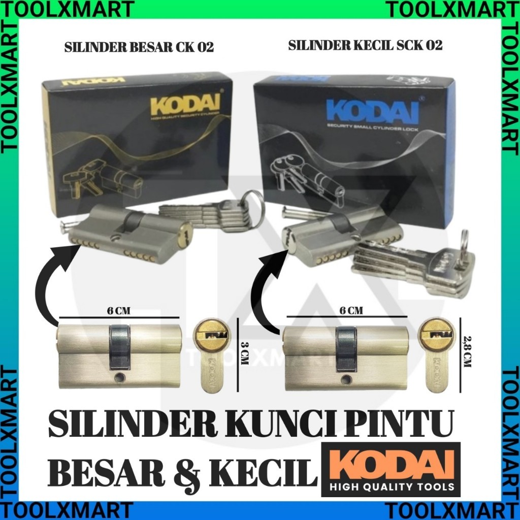 Jual Silinder Kunci Pintu Besar Kecil Kodai / Cylinder Lock anak ...