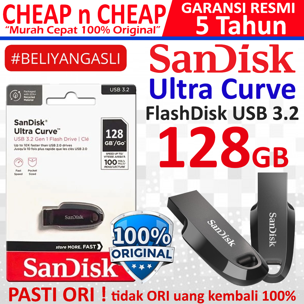 Jual Sandisk Ultra Curve Flashdisk USB 3.2 128GB - Flashdisk Flash Disk | Shopee Indonesia