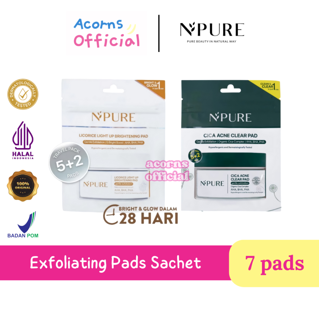 Jual NPURE Acne Clear Pad Cica Sachet | Licorice Light Up Brightening ...