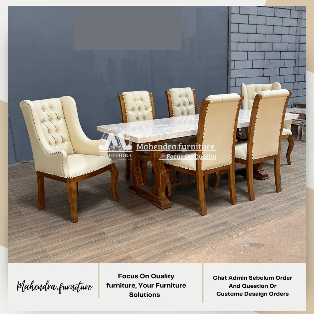 Jual Meja Makan Set 6 Kursi Mewah Meja Makan Marmer Kursi 6Jati Meja Makan Set Kursi 6 Jati ...