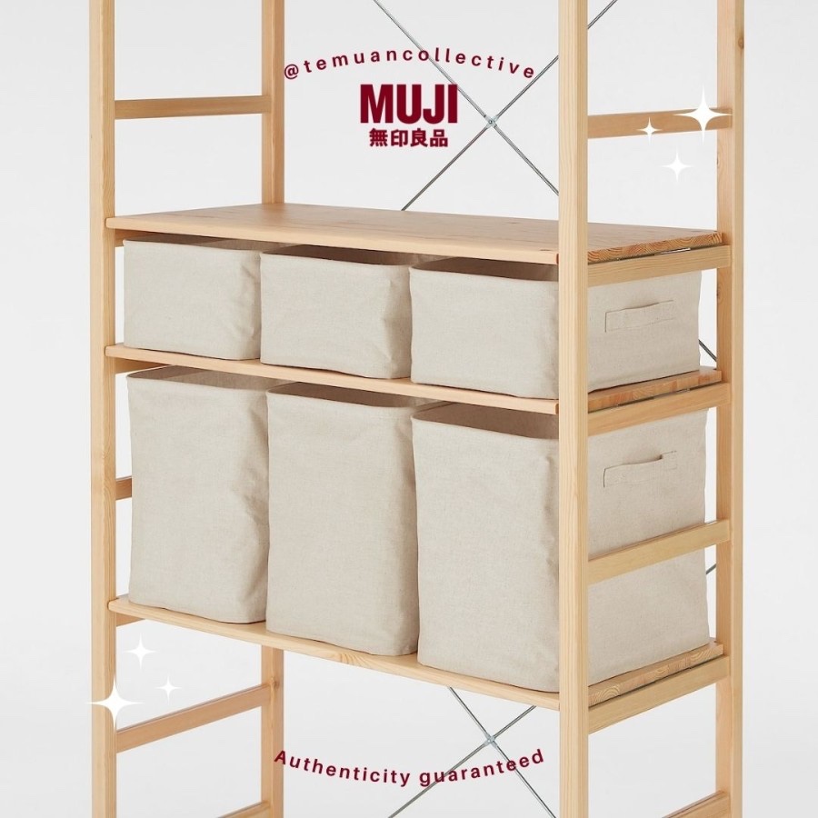 Jual MUJI Polyester Linen Soft Box - Multi Purpose Foldable Storage ...