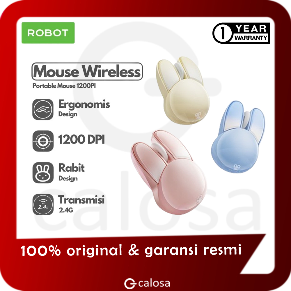 Jual ROBOT Mouse Wireless M380 cute lucu kelinci pink blue yellow ...