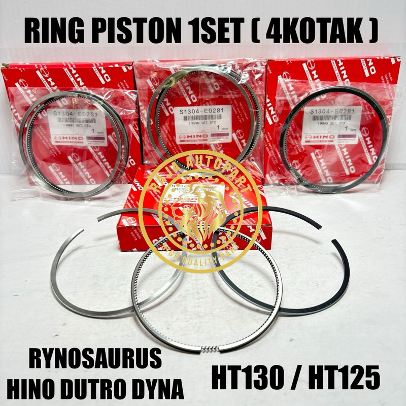 Jual RING PISTON SEHER SET OVERSIZE STANDART DYNA RINOSAURUS HINO DUTRO 130HT 125HT HT 130 HT ...