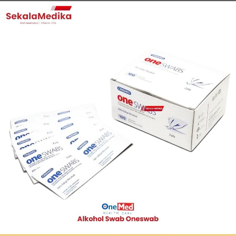 Jual Alcohol Swab Oneswabs Tissue Alkohol Swab 2 Ply isi 100 Pcs ...