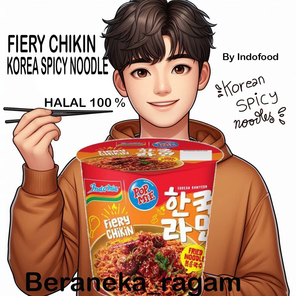 Jual MIE KOREA POP MIE FIERY CHIKIN SPICY NOODLE HALAL | Shopee Indonesia