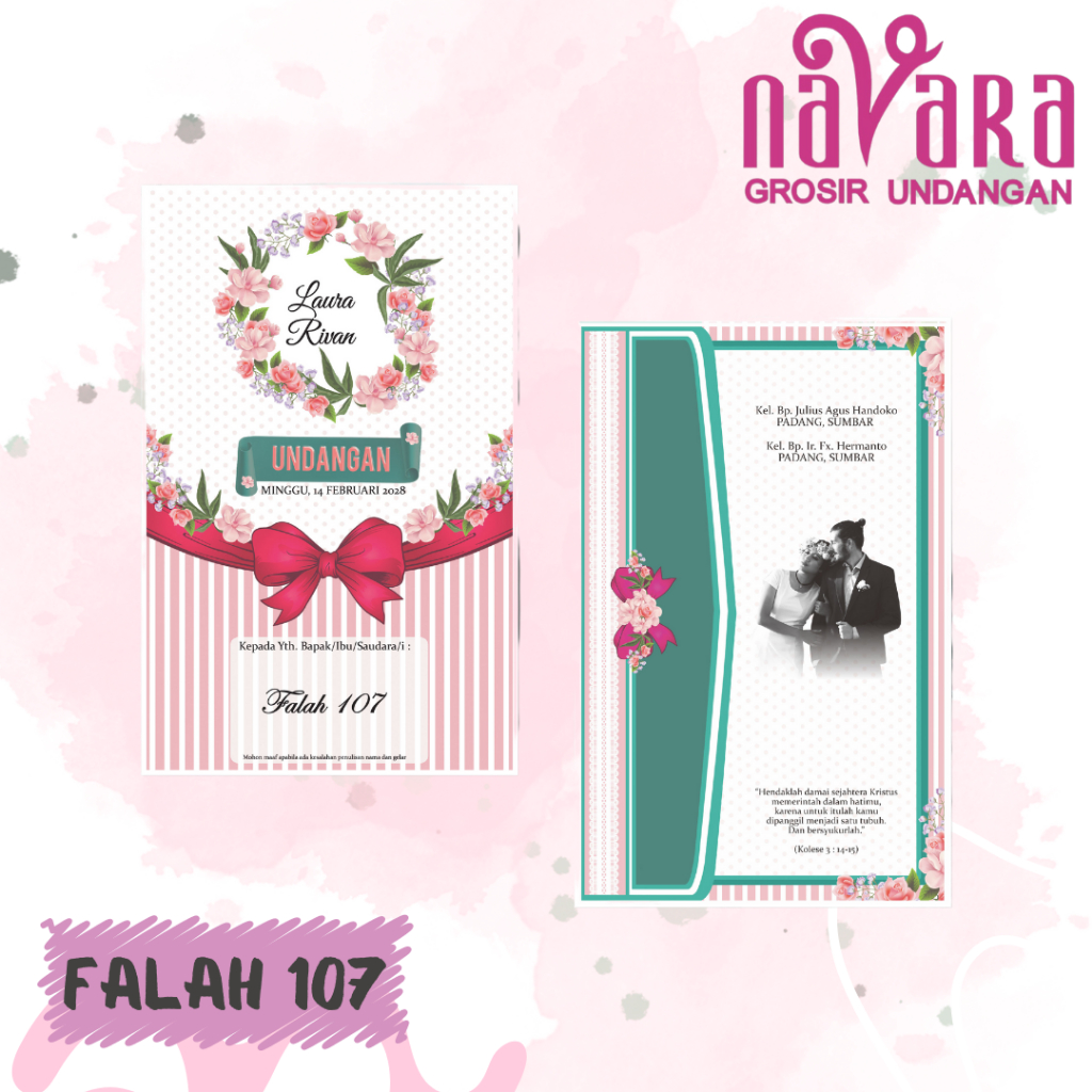 Jual Blangko undangan atau kertas undangan pernikahan merek Falah 107 ...