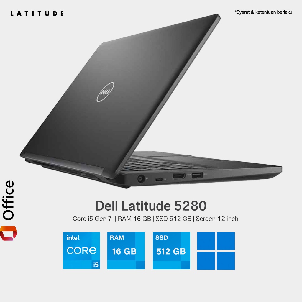 Jual LAPTOP DELL LATITUDE 5280 Core i5 Gen 7 RAM 16 GB SSD 512 GB Layar 12 inch | Shopee Indonesia
