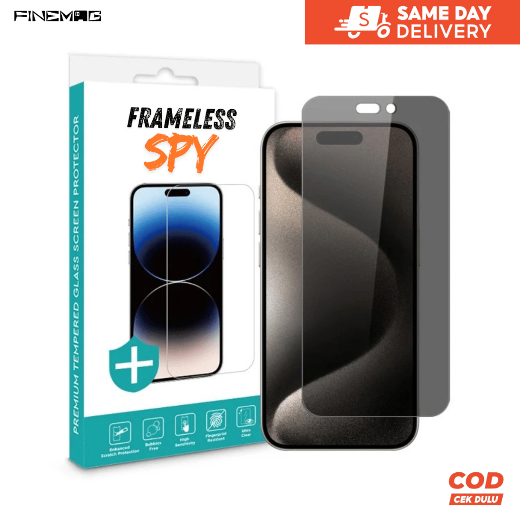 Jual (FRAMELESS BORDER) Privacy Glossy Anti Spy Tempered Glass For ...