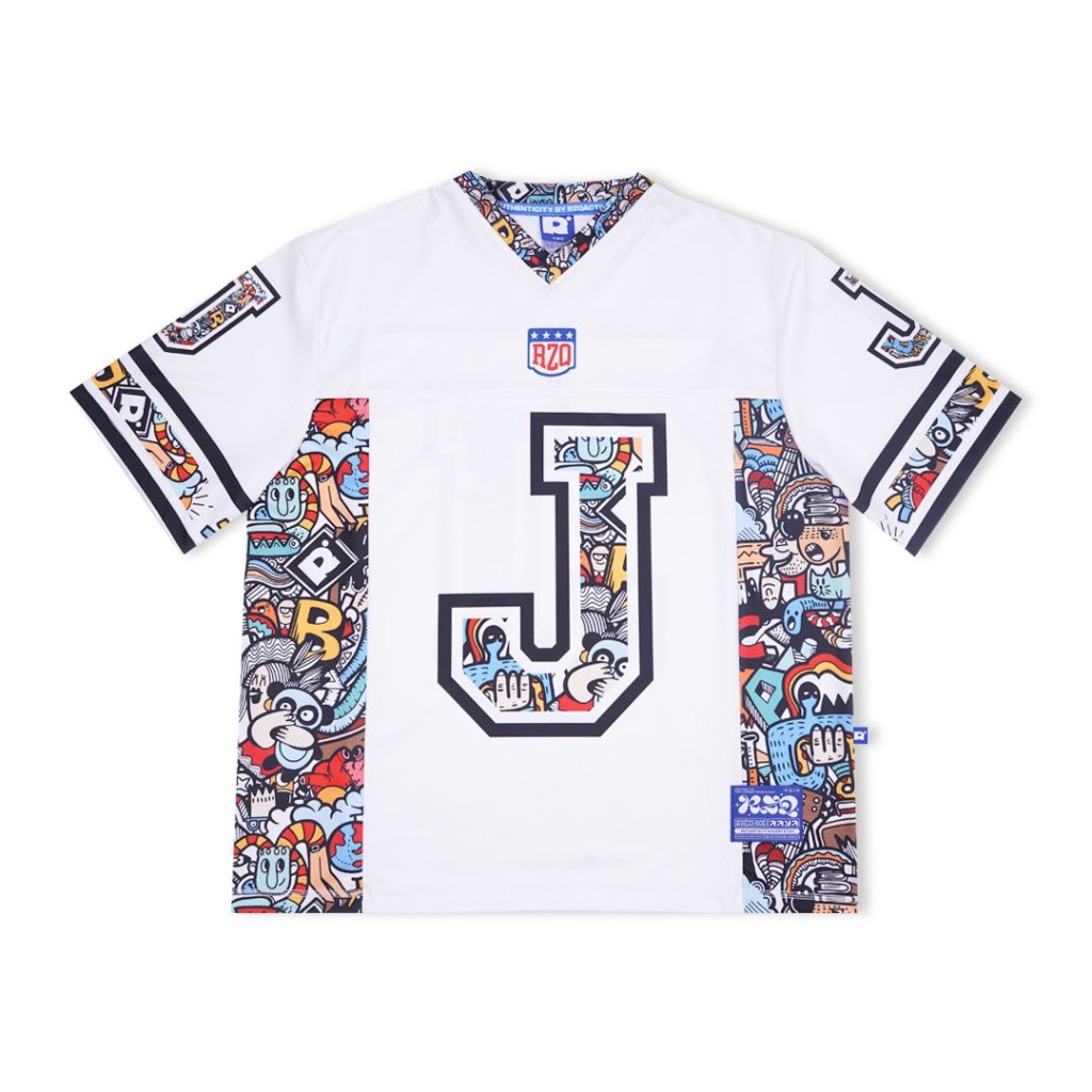 Jual RZQ / J / ALPHABET SERIES / Jersey / Oversize / Streetwear / Retro ...