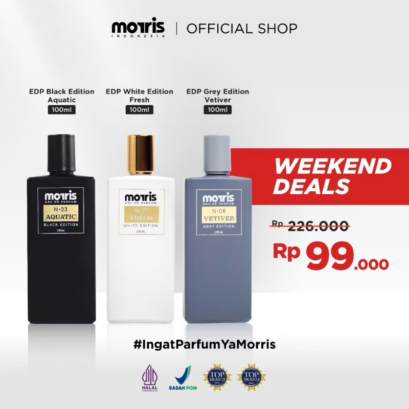 Jual Morris EDP Grey Edition / White edition 100ml | Shopee Indonesia
