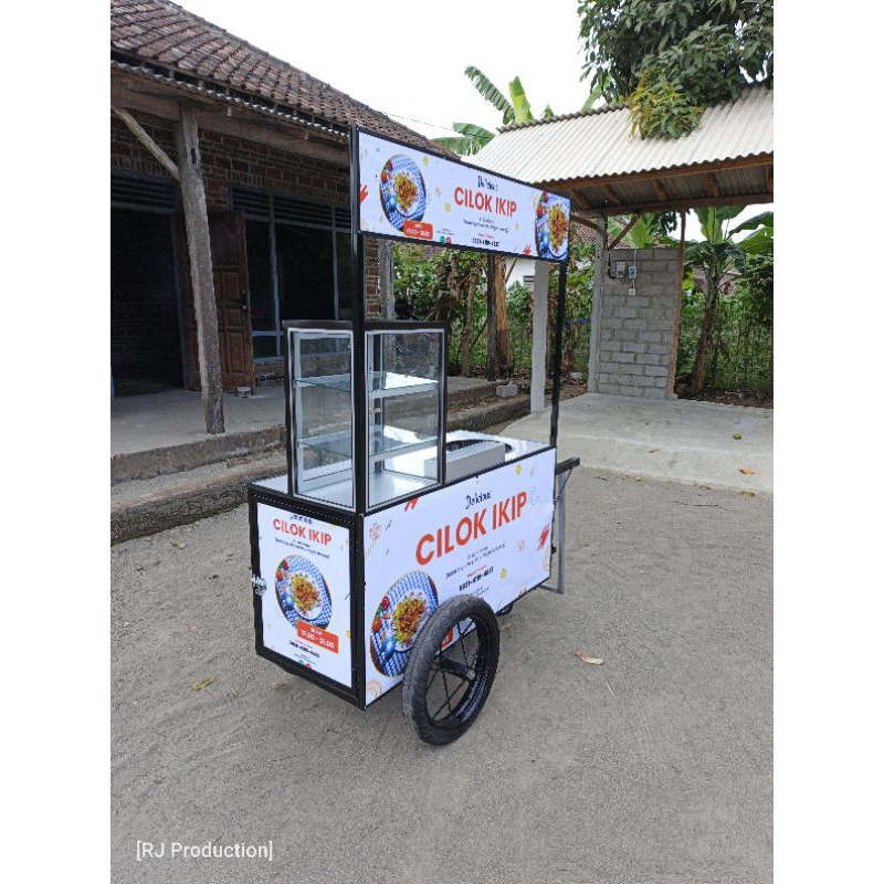 Jual gerobak cilok bisa geret montor bahan besi hollow galvanis ...
