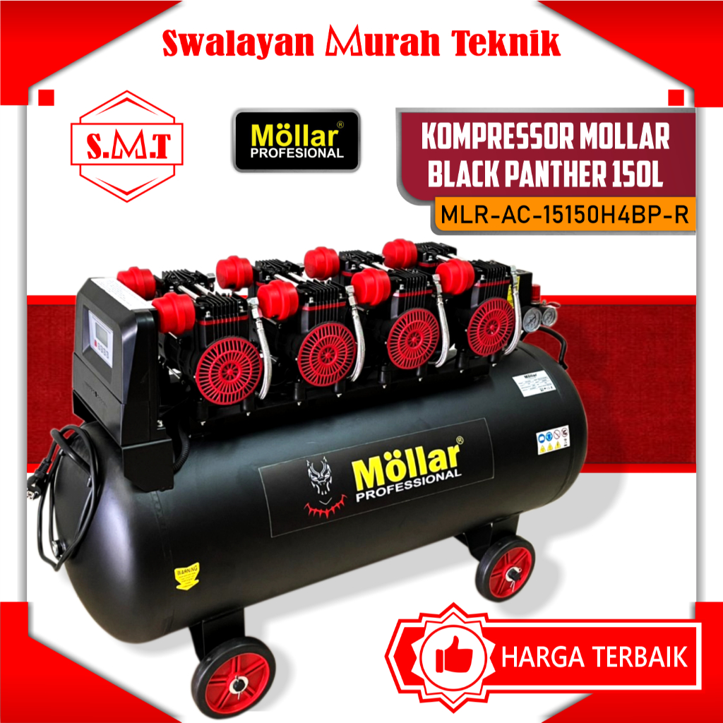 Jual MOLLAR AC15150H4BPR KOMPRESOR OILESS 4 HP 150 LITER COMPRESSOR ...