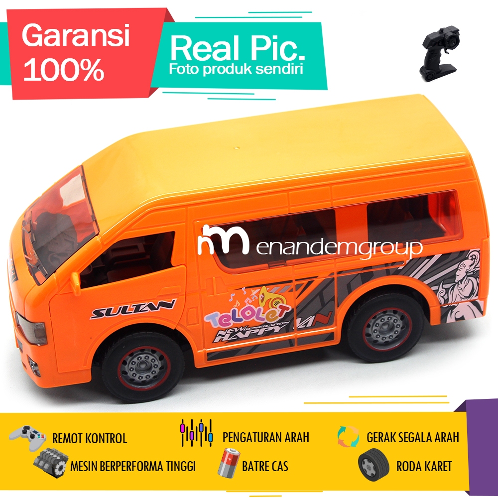 Jual Mainan Mobil Remot Kontrol RC Van Travel Telolet Toyota Hiace Buka ...