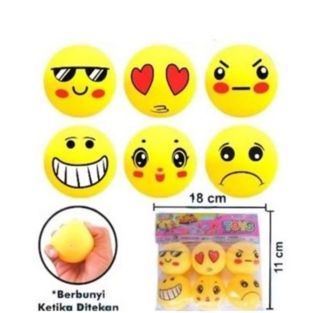 Jual HOKYLEE-Mainan Pencet Emoji Emoticon Smiley Bahan Vinyl Mainan ...