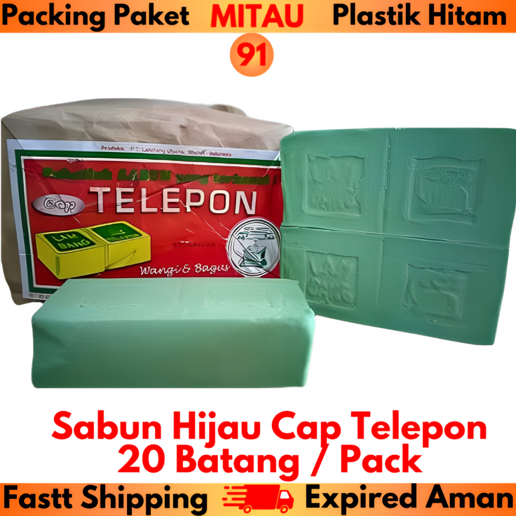 Jual Sabun Cap Telepon Hijau 20 Btng/Pack Packing Plastik Hitam Beli 5 ...