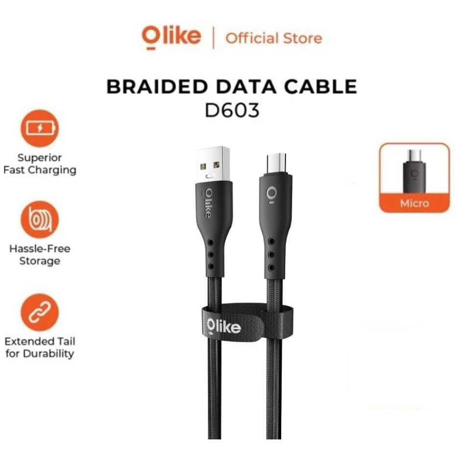 Jual OLIKE D603M BRAIDED DATA CABLE GARANSI RESMI | Shopee Indonesia