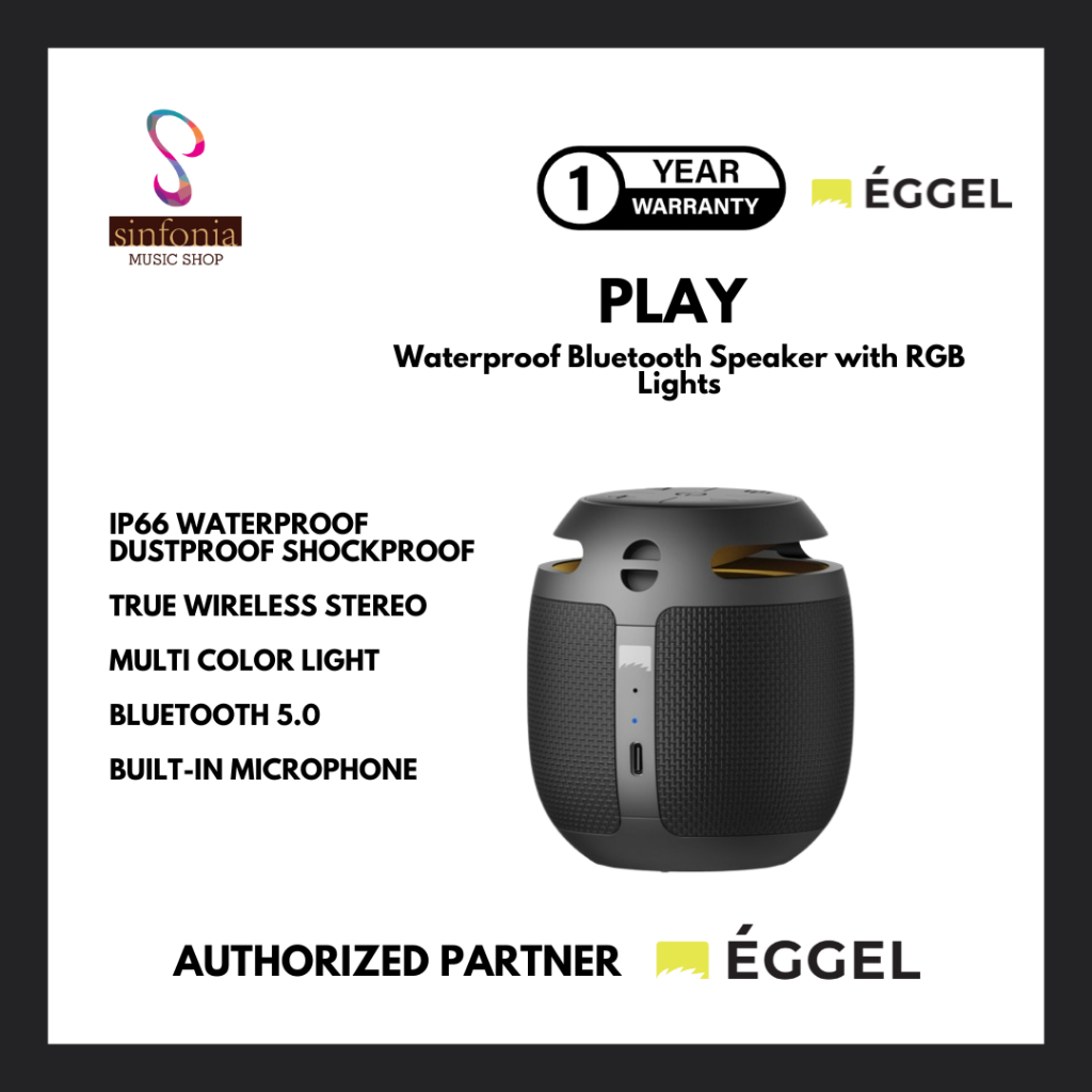 Jual Eggel Play Waterproof Bluetooth Speaker with RGB Lights | Shopee ...