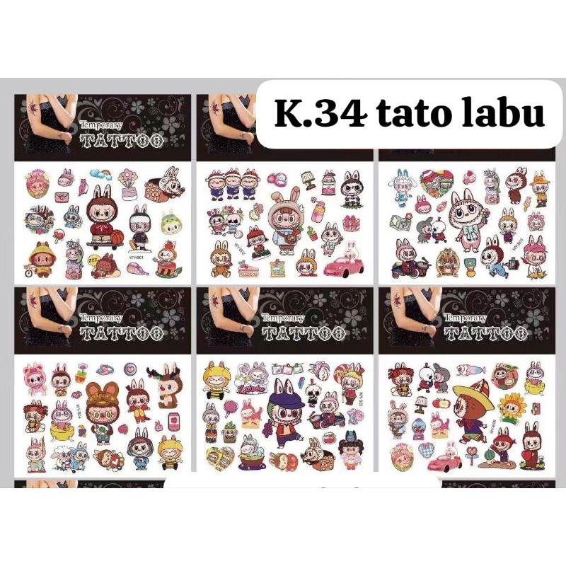 Jual Stiker Tato Labubu per 12pcs | Shopee Indonesia