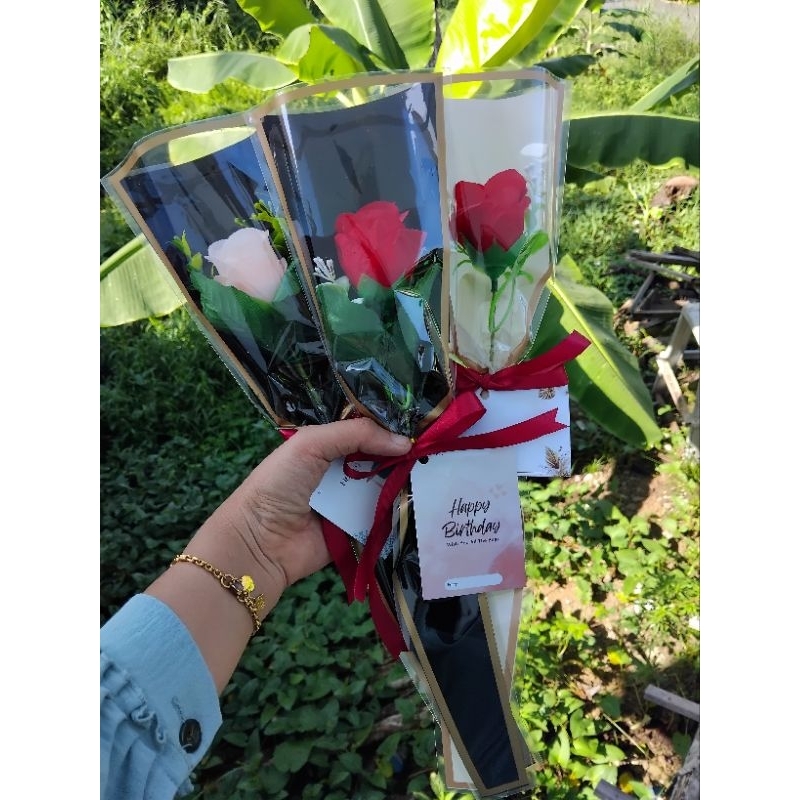 Jual [ FREE KARTU UCAPAN ] BUKET BUNGA 1 TANGKAI / BUKET MURAH SOUVENIR ...