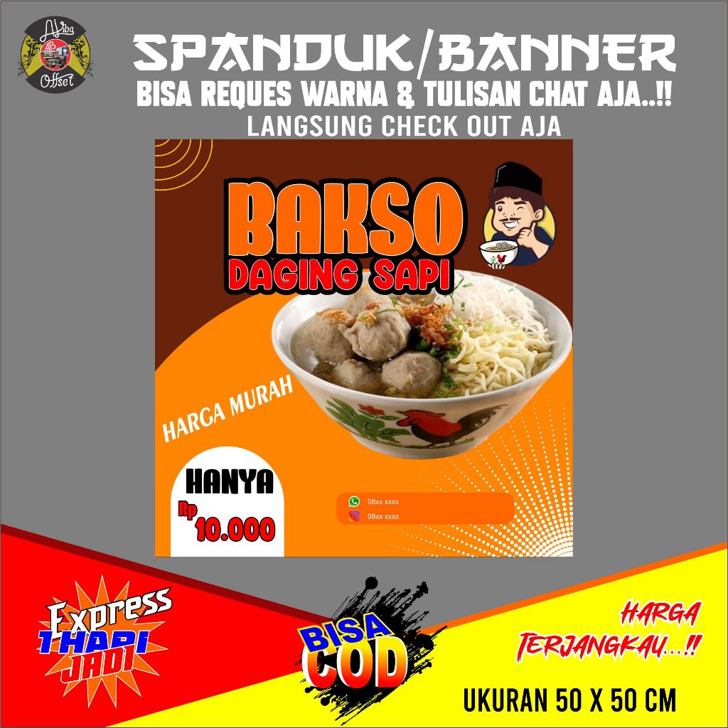 Jual SPANDUK BANNER BAKSO 1 MANTAP | Shopee Indonesia
