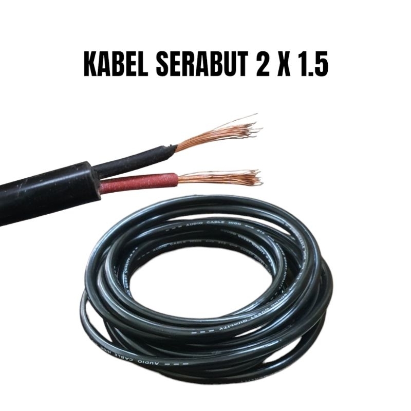 Jual Kabel Listrik Serabut 2x1.5 hitam dan putih | Shopee Indonesia