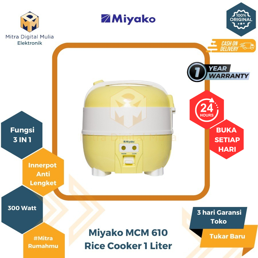 Jual Miyako MCM 610 Rice Cooker 1 Liter | Shopee Indonesia