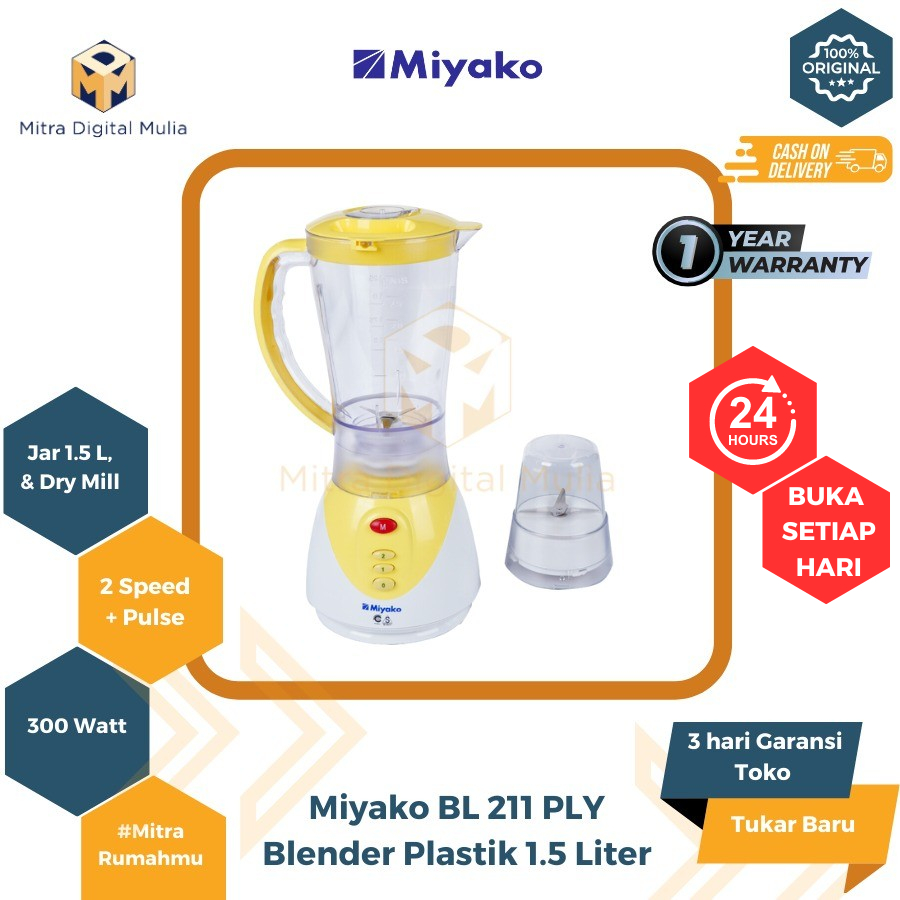 Jual Miyako BL 211 PLY Blender Plastik 1.5 Liter | Shopee Indonesia