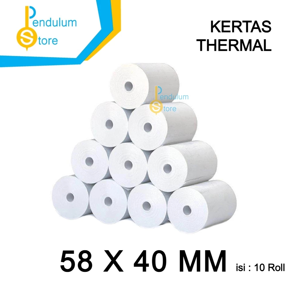 Jual Pack Kertas Thermal 58x40mm isi 10 Roll / 10 Buah Thermal Paper ...