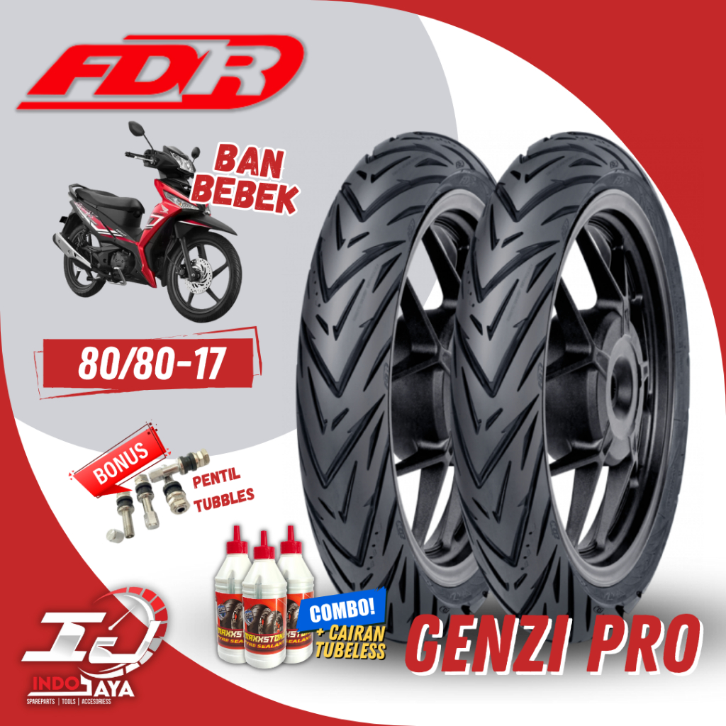 Jual [READY COD] BAN FDR TUBLES RING 17 GENZI PRO TUBELESS (80/80-17 ...