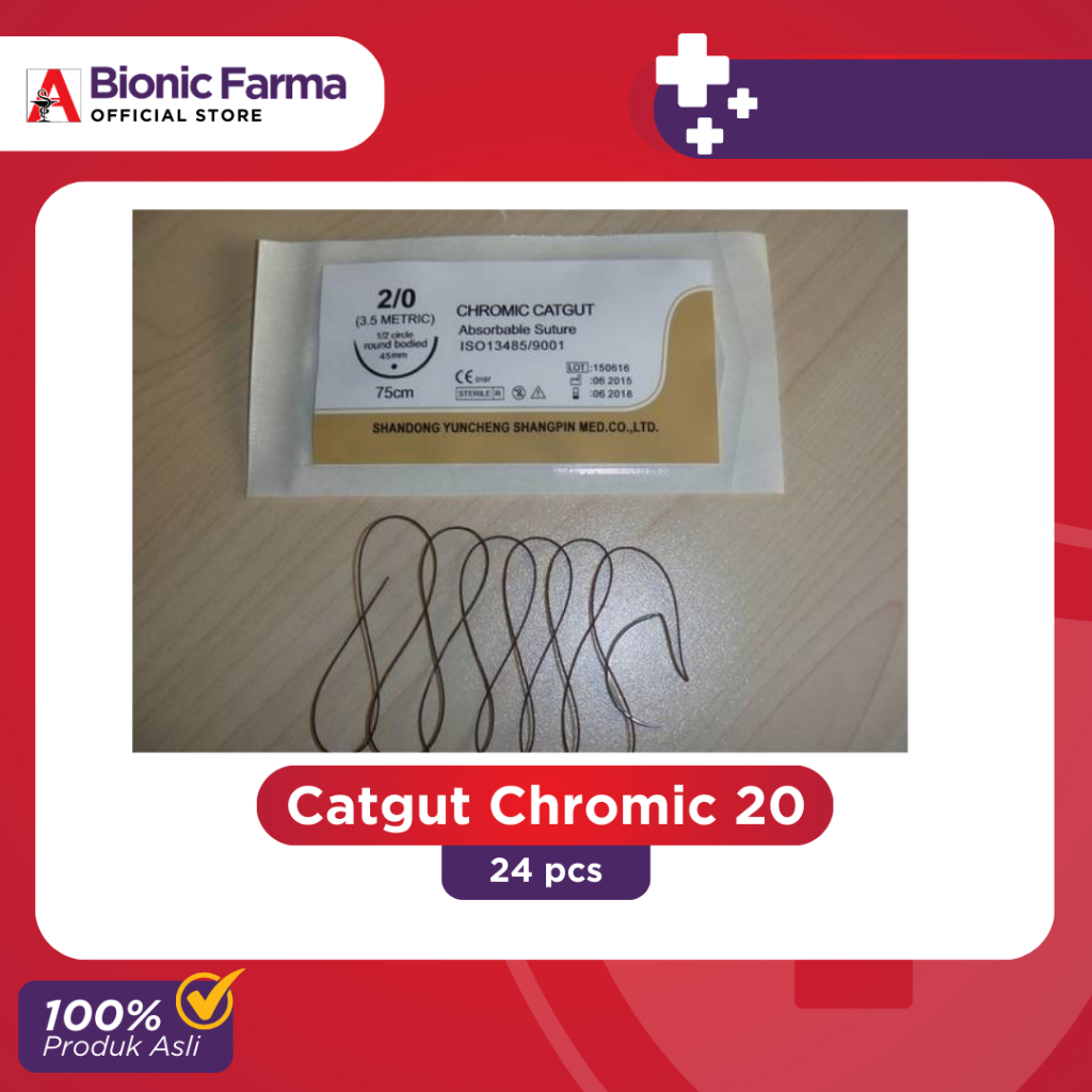 Jual Chromic Catgut 2/0 ONEMED (Absorbable Suture @1 pcs) | Shopee ...