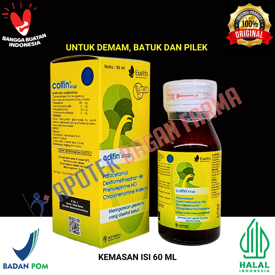 Jual COLFIN SIRUP 60 ML / UNTUK BATUK PILEK DEMAM | Shopee Indonesia
