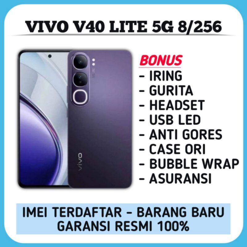 Jual VIVO V40 Lite 5G 8/256 GB | V40 Lite 4G 8/128 GB | V40 Lite 4G 8/256 GB Garansi Resmi ...